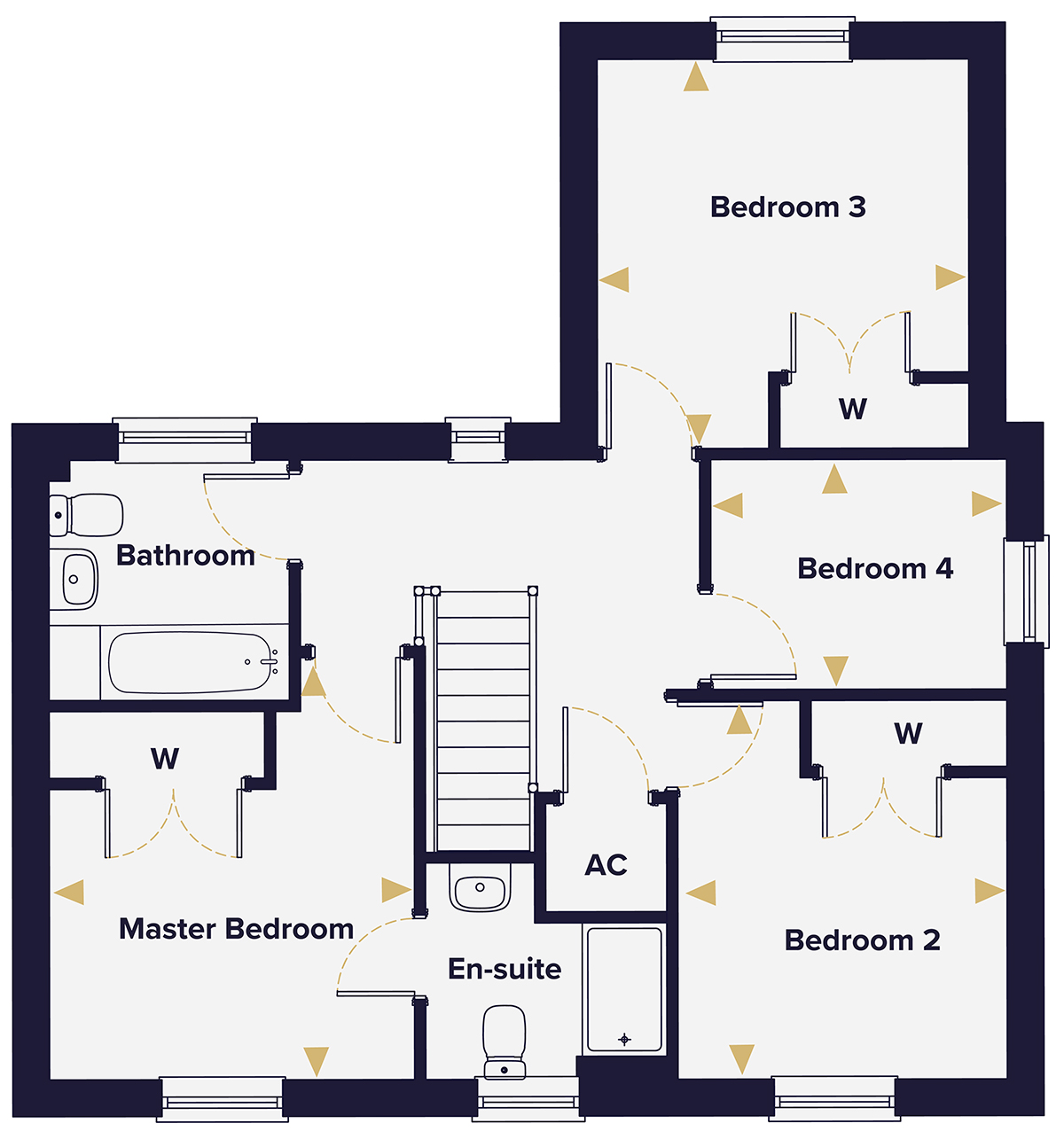 Master bedroom with office layout - frosdair